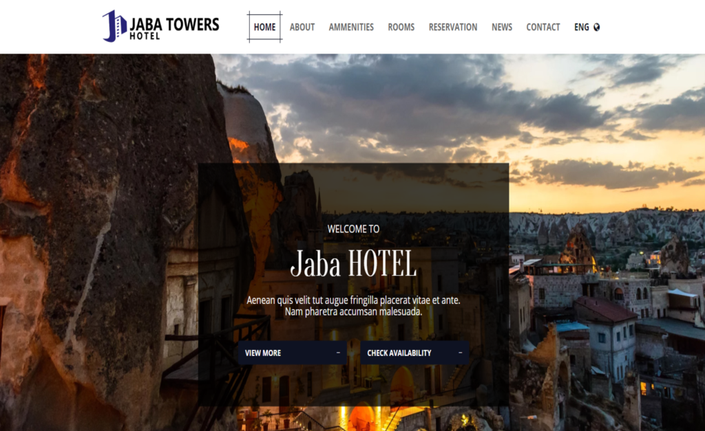 Jaba Hotel Bed & Breakfast-Modèle de site Web HTML5 Premium polyvalent