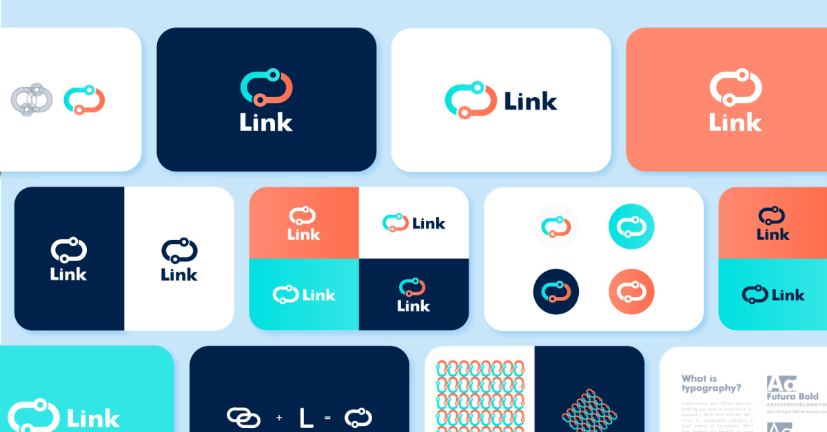 Concepto de Vector de diseño de logotipo de enlace