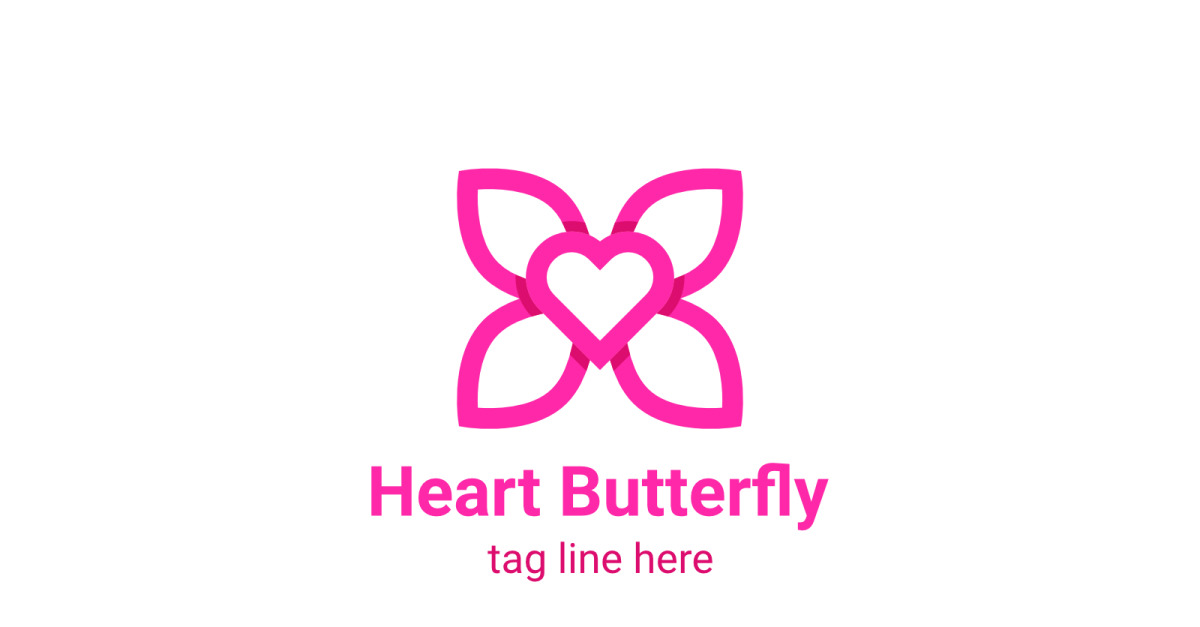 Heart Butterfly Logo Template #193964 - TemplateMonster