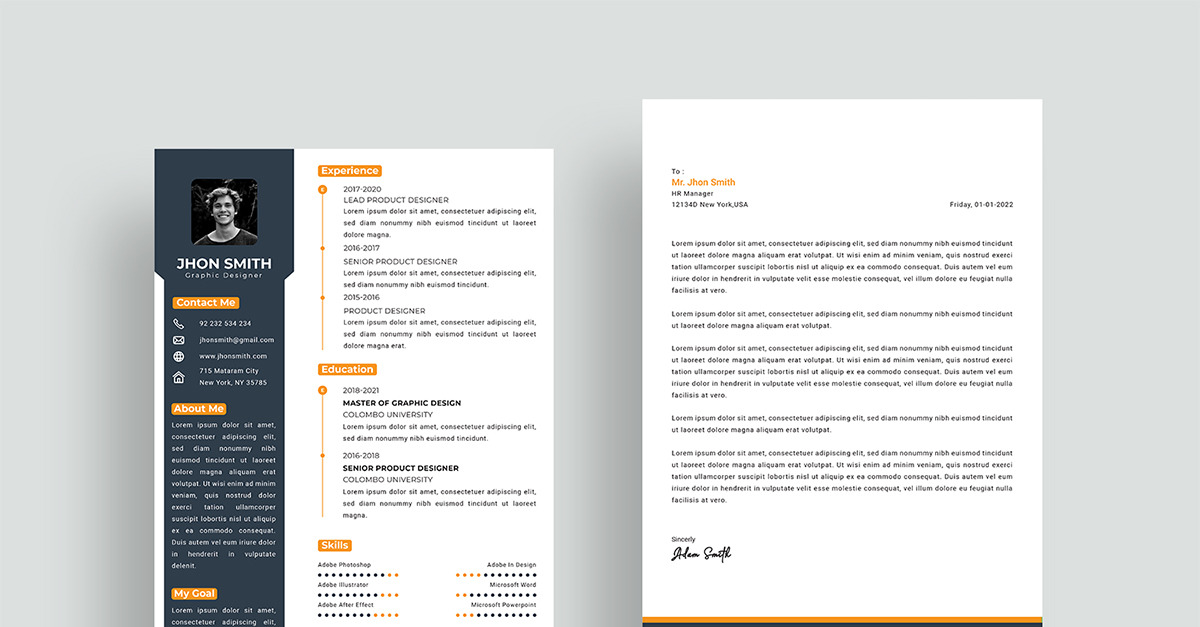 Minimalist Dark Gray Resume Template - TemplateMonster