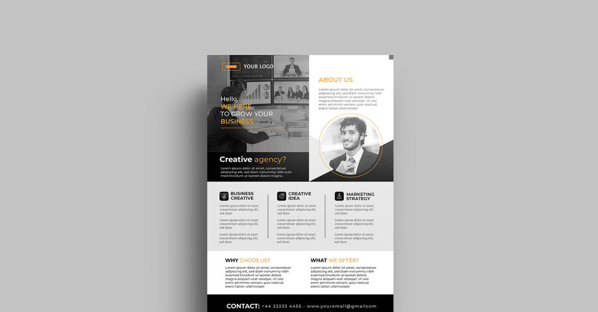 Modelo personalizável de design de panfleto - TemplateMonster