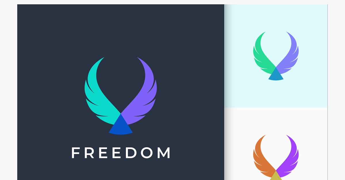Wing Logo Represents Freedom and Power - TemplateMonster