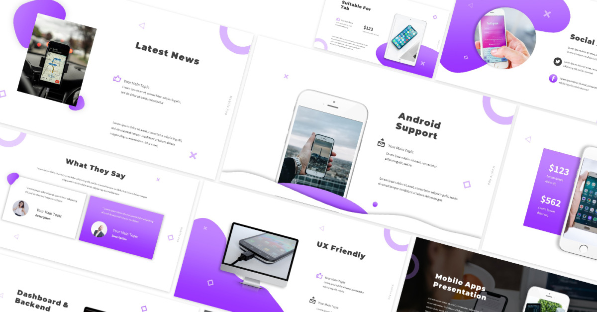 Mobile App Powerpoint Template #194286 - TemplateMonster