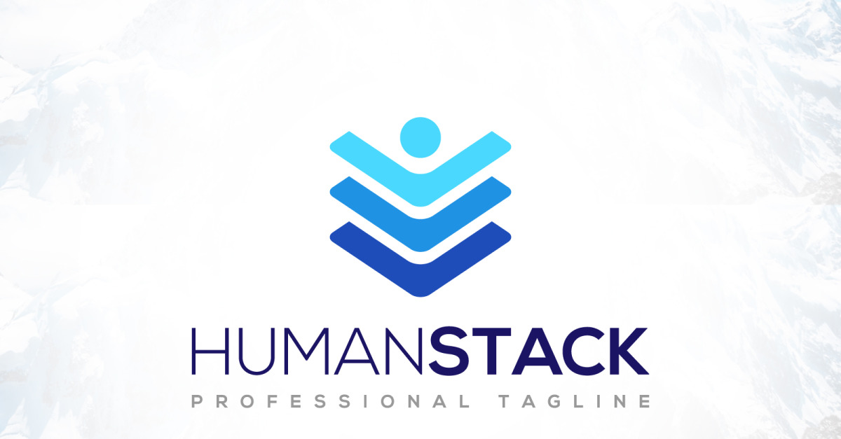 Hexagon Human Stack Social Technology Logo Design