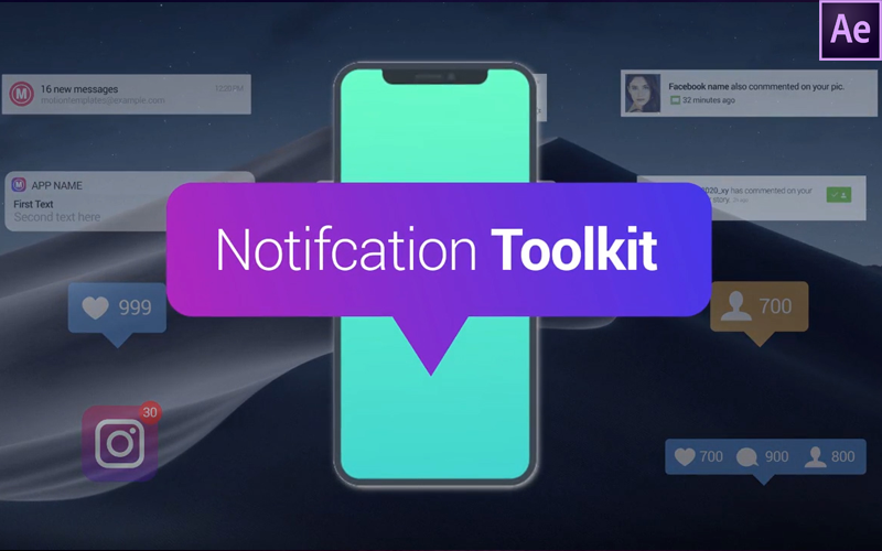 Boîte à outils de notification - Modèle After Effects