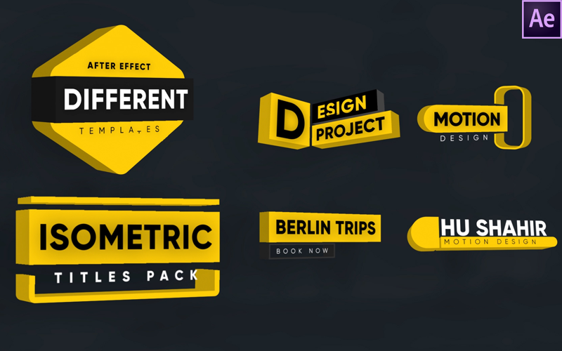 Modern Isometric Titles V2 After Effects Template