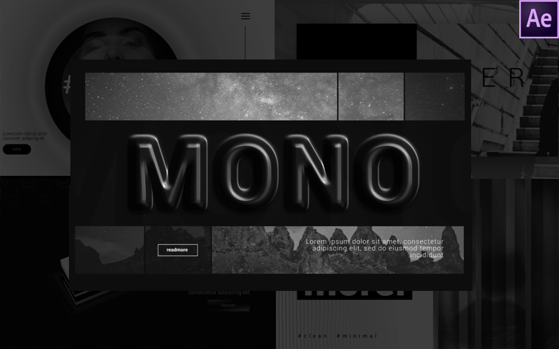 Monochrome Stylish Typography After Effects Template
