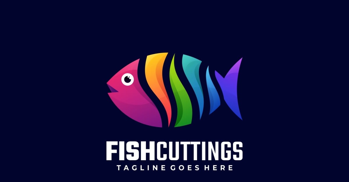 Fish Cuttings Colorful Logo #194689 - TemplateMonster