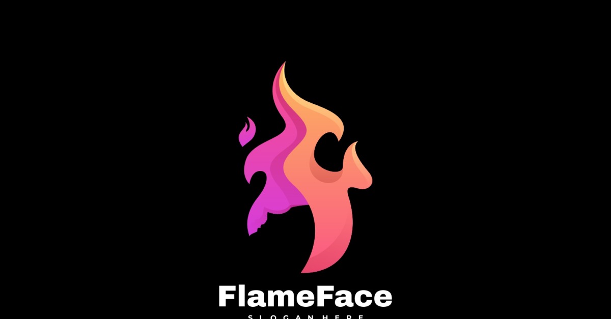 Flame Face Colorful Logo Style #194691 - TemplateMonster