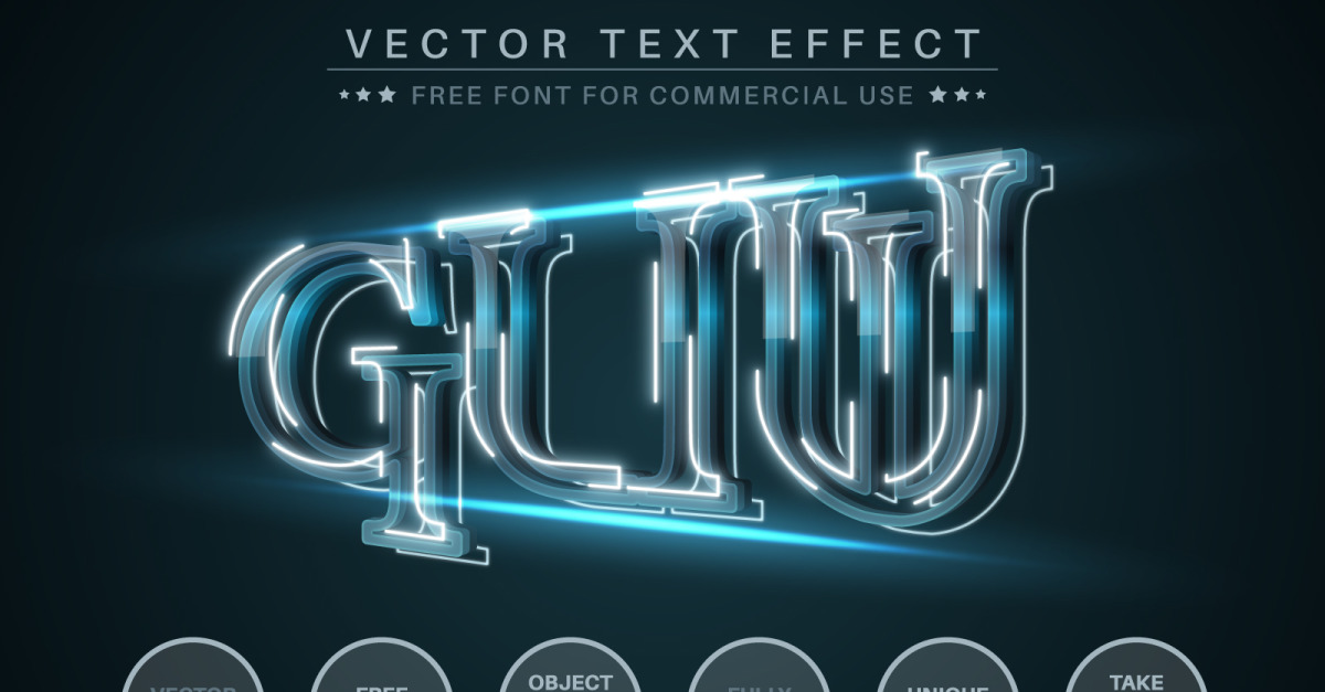 Blue Flash - Editable Text Effect, Font Style, Graphics Illustration