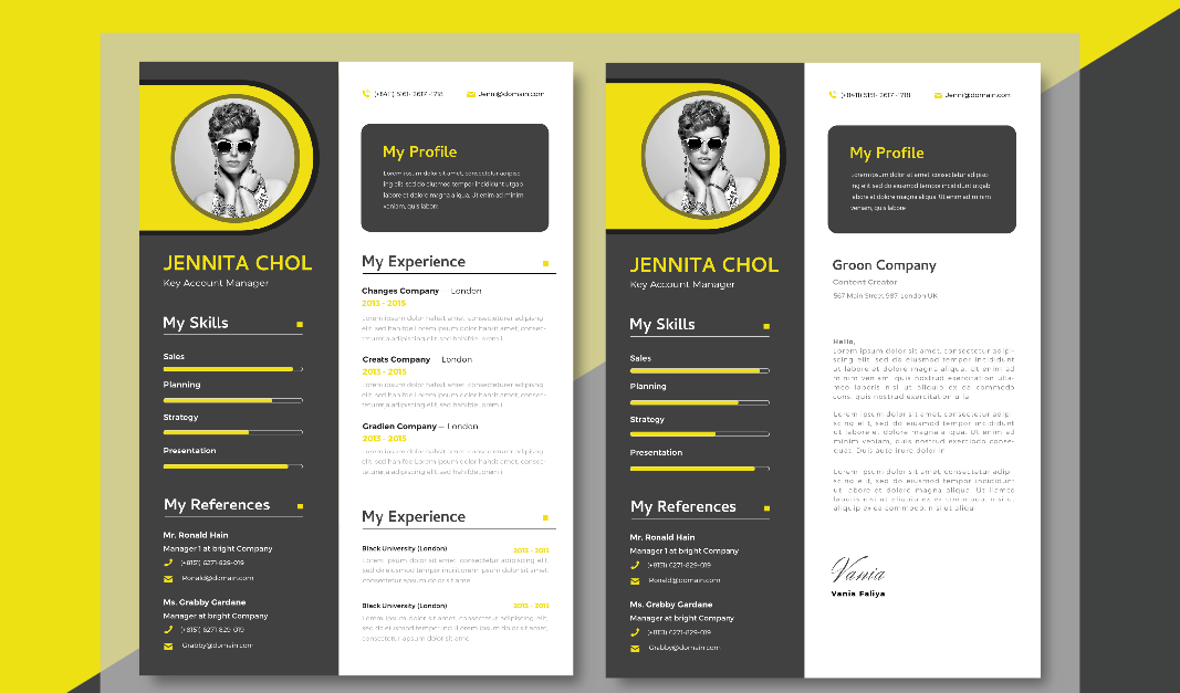 Yellow Light Resume Template #194733 - TemplateMonster