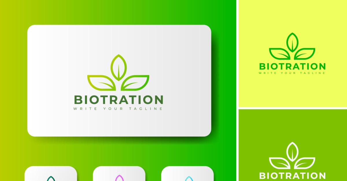 Bio Plant Logo Design, Biology, Eco, Vector Minimal Icon