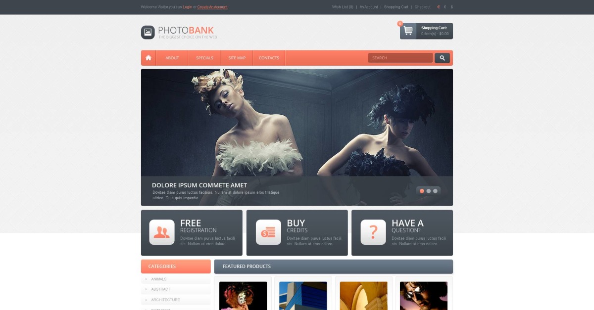 Demo For Free Stock Photo OpenCart Template 194878