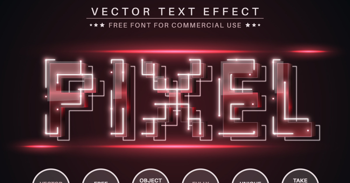 Red Pixel - Editable Text Effect, Font Style, Graphics Illustration