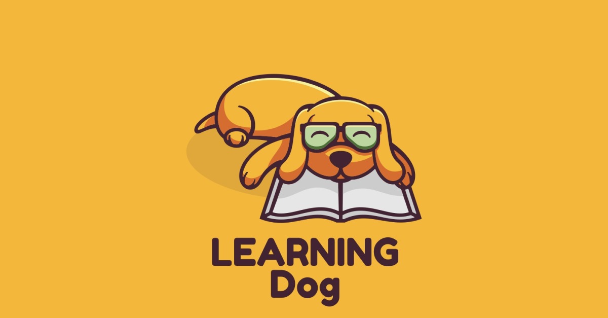 Learning Dog Cartoon Logo Template #195127 - TemplateMonster