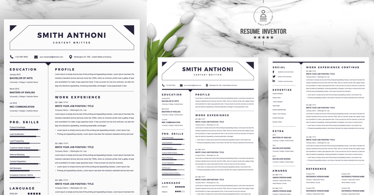 Smith Anthoni / CV Template #195143 - TemplateMonster