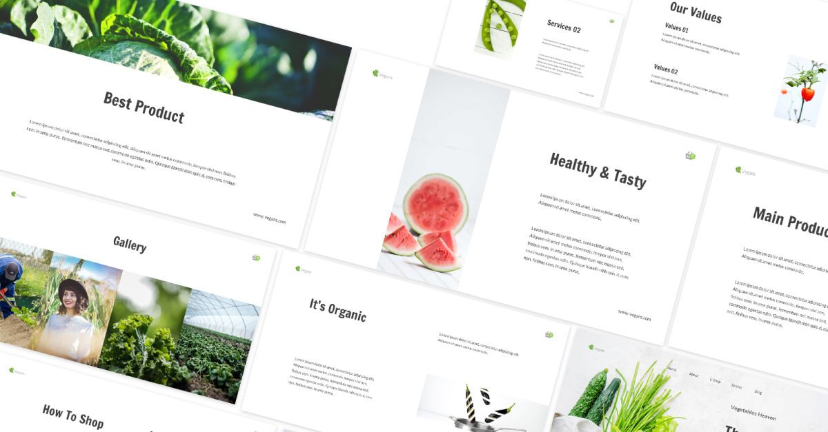 Vegetables Google Slides Template #195111 - TemplateMonster