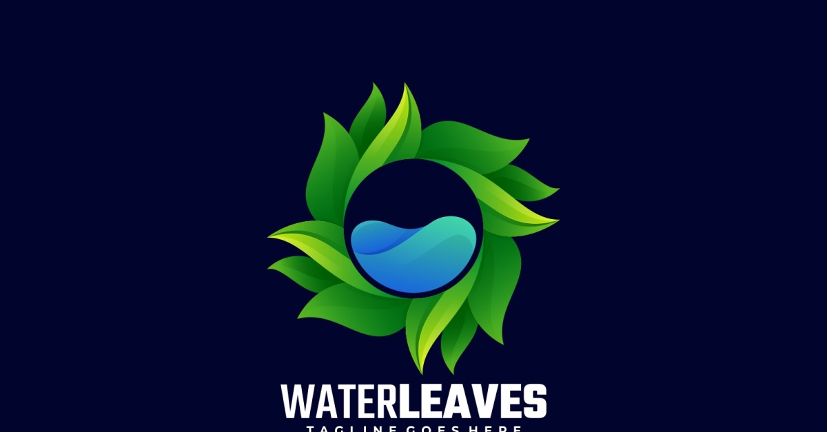 Logo přechodu listí vody #195526 - TemplateMonster