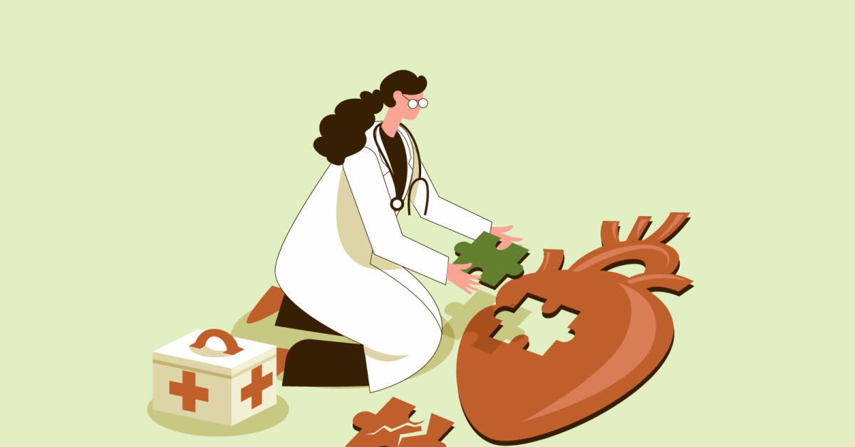 Heart Doctor Illustration Concept Vector - TemplateMonster