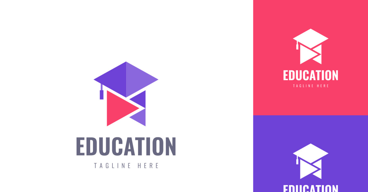 Modelo de vetor de design de logotipo online para educação