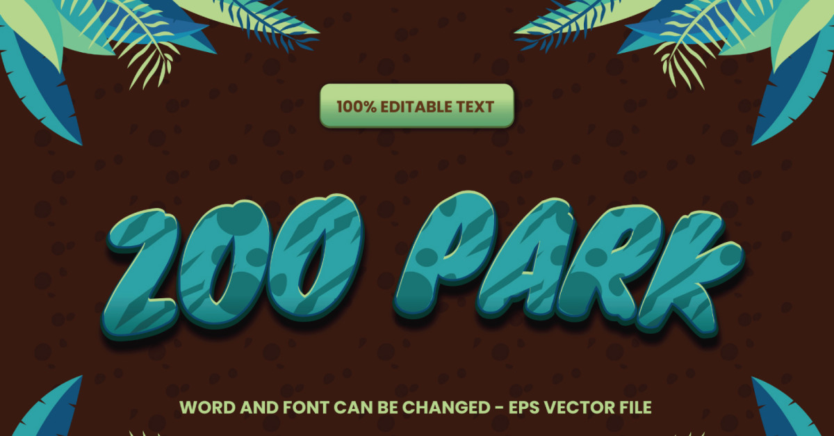 Zoo Park Editable Text Effect Illustration - TemplateMonster