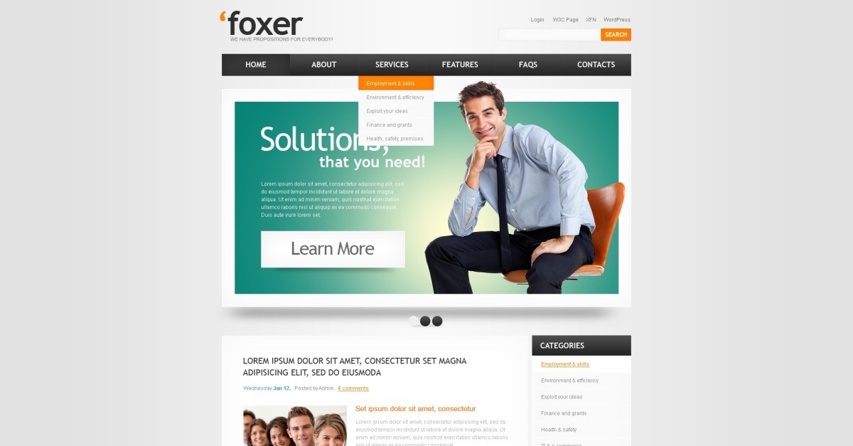 Free Template for Business & Services WordPress