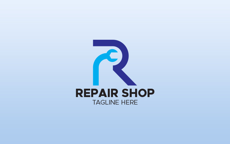 R Letter Repair Shop Logo Design Template - TemplateMonster