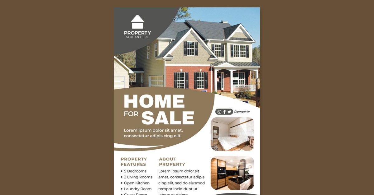 Modern Home for Sale Poster #03 Print Template