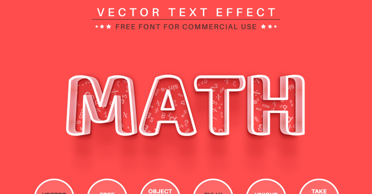 Math - Editable Text Effect, Font Style, Graphics Illustration
