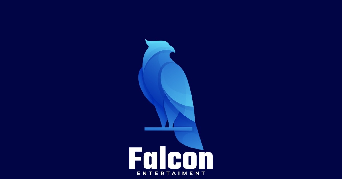 Estilo do logotipo do gradiente Falcon - TemplateMonster