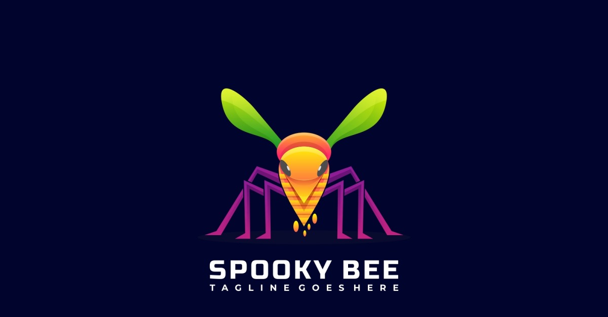 Spooky Bee Gradient Logo Style #197536 - TemplateMonster