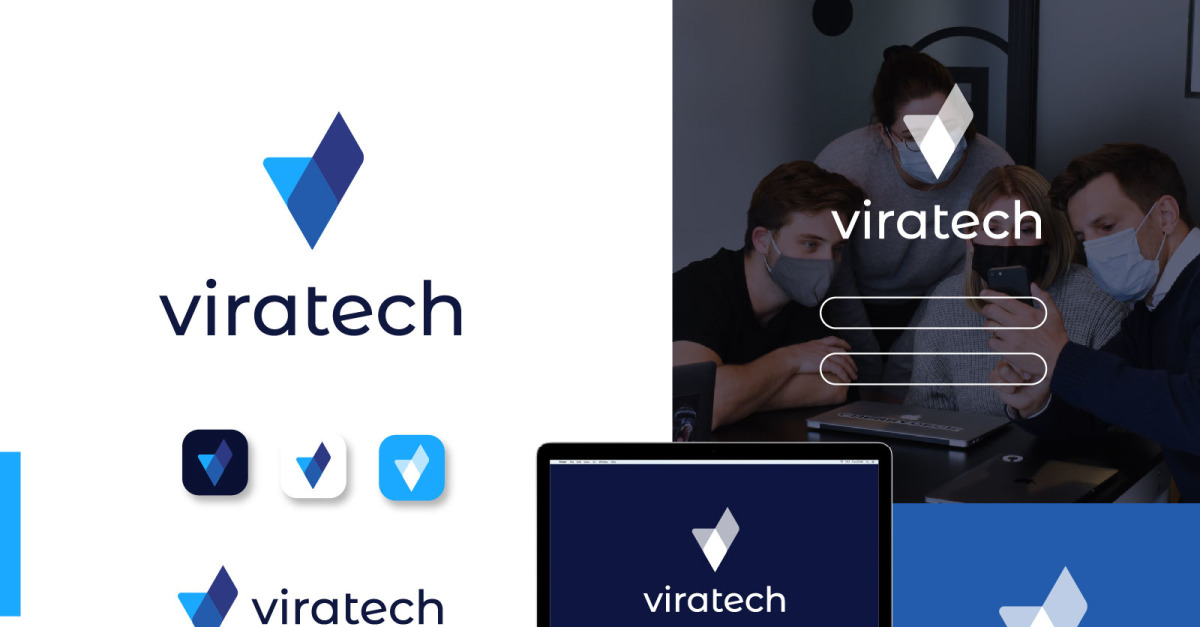 Viratech o letra v - Plantilla de logotipo - TemplateMonster