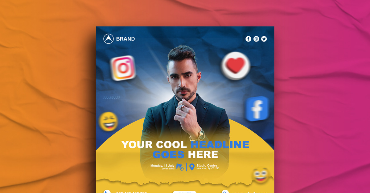 Live Streaming Workshop Social Media post design template