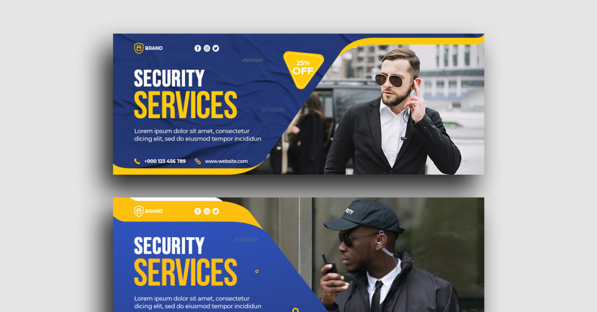 Security Services Facebook Cover design template
