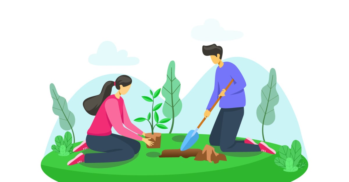 Tree Planting Vector Illustration Design - TemplateMonster
