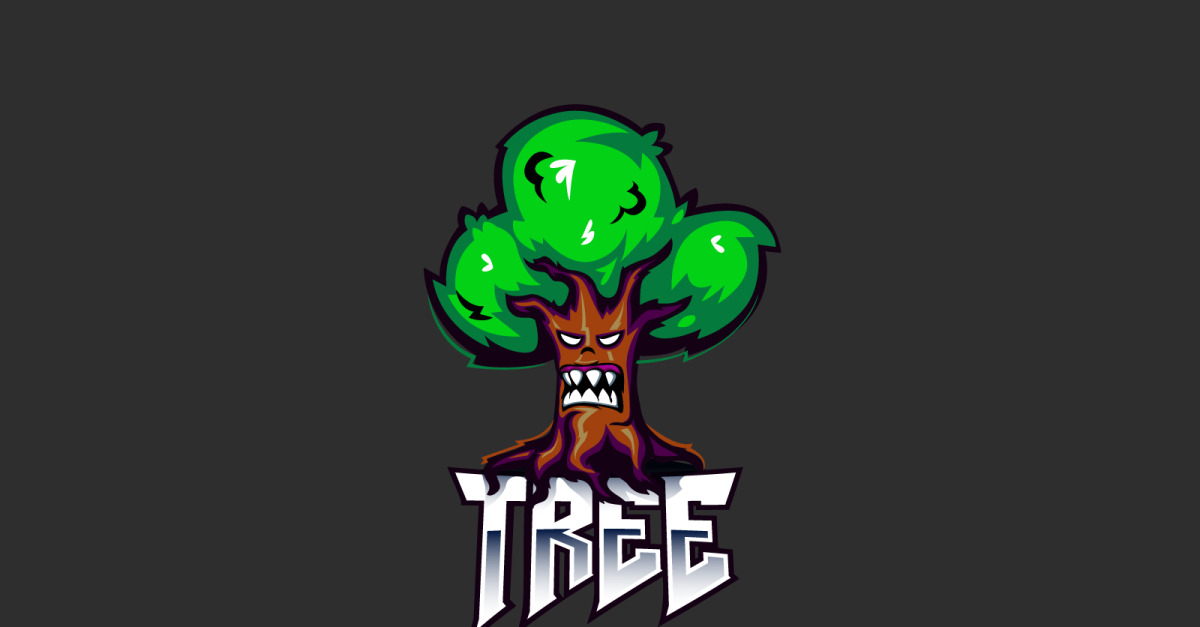 Angry Tree Mascot Logo Icon Design Concept - TemplateMonster