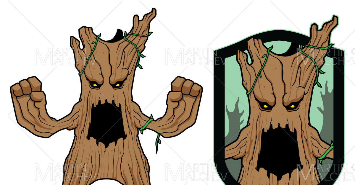 Fantasy Tree on Character Vector Illustration