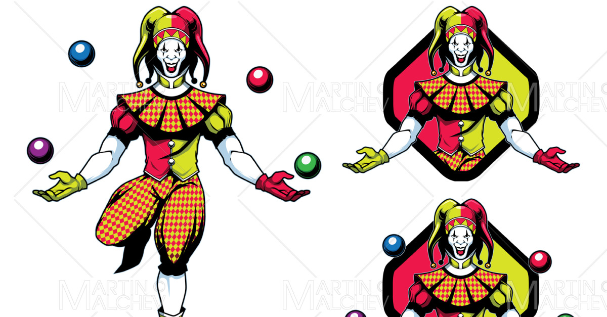 Ilustración de vector de mascota bufón Joker