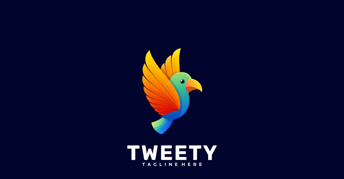 Tweety Bird Logo colorido degradado #198427 - TemplateMonster