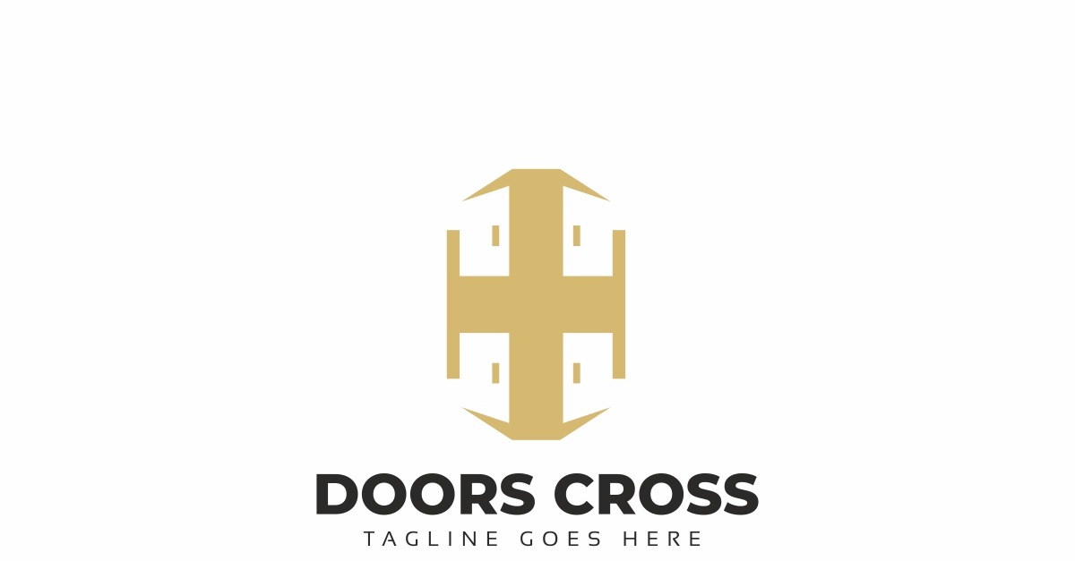 Doors Cross Logo Template #198946 - TemplateMonster