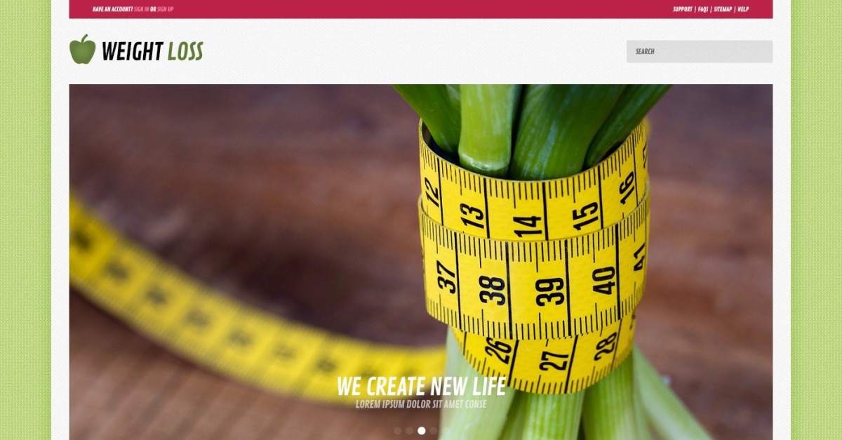 Thème WordPress gratuit pour la perte de poids vert