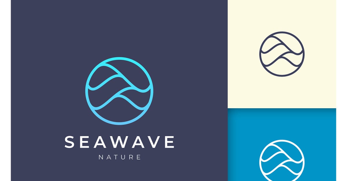 Modèle de logo mer ou océan simple #199337 - TemplateMonster