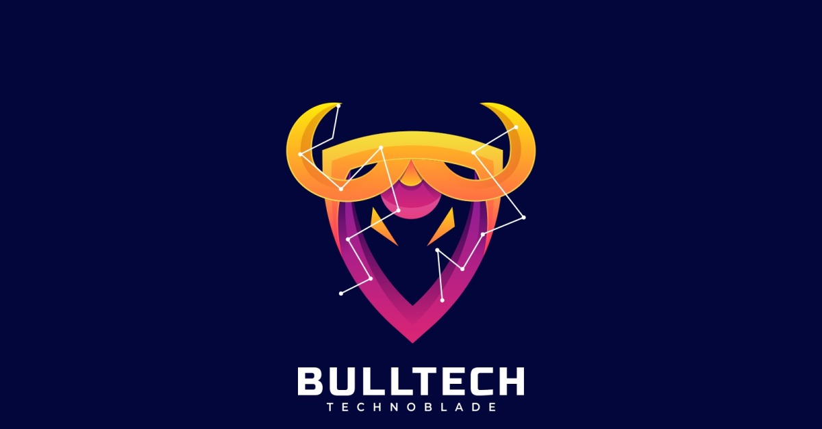Bull Tech Gradient Logo Style #199482 - TemplateMonster