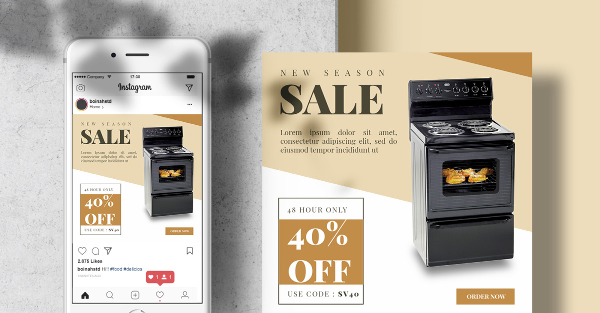 Kitchenware Product Instagram Post Template Banner