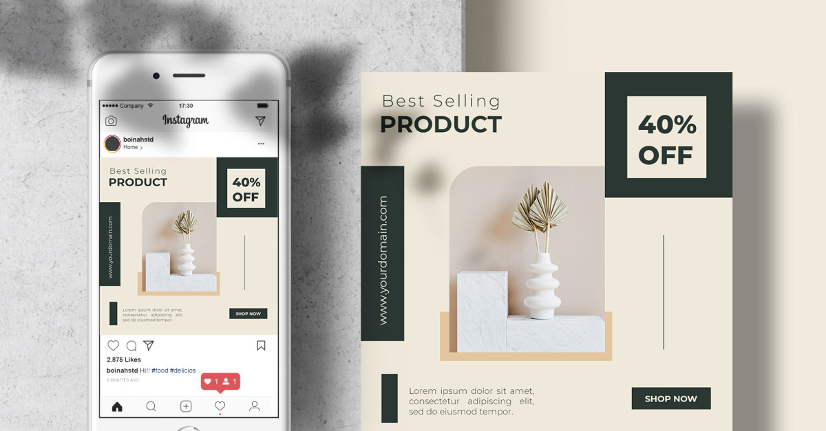 Best Selling Product Furniture Instagram Post Template Banner