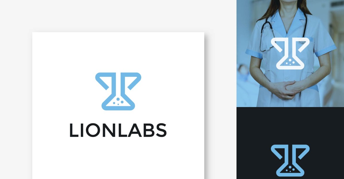Criativo do Lion Labs - Modelo de logotipo - TemplateMonster