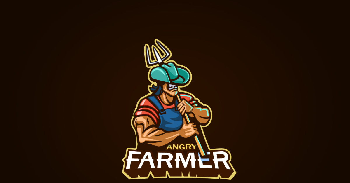 Farmer Logo Mascot Vector Concept #200790 - TemplateMonster