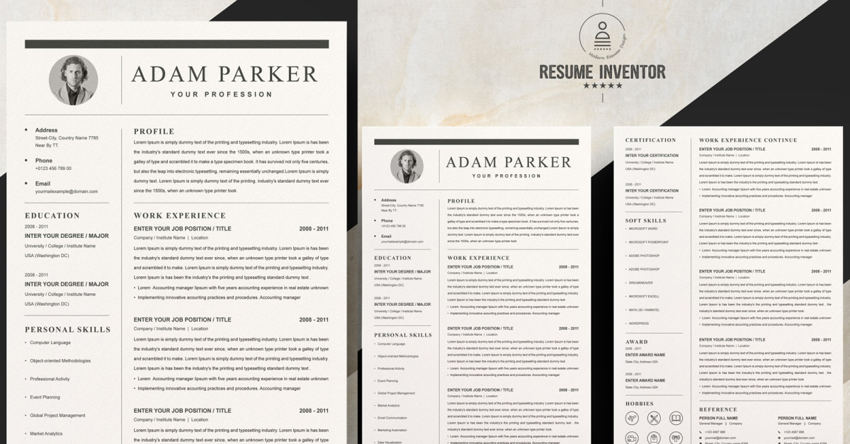 Adam / Professional Resume Template #201163 - TemplateMonster