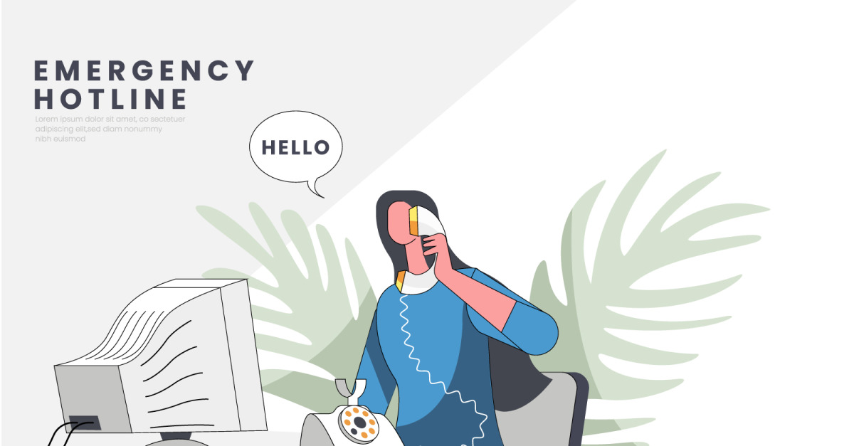 Emergency Hotline Service Illustration Concept Vector