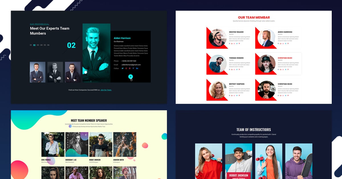23 Team Member Widget Design for Web-UI Kit - TemplateMonster